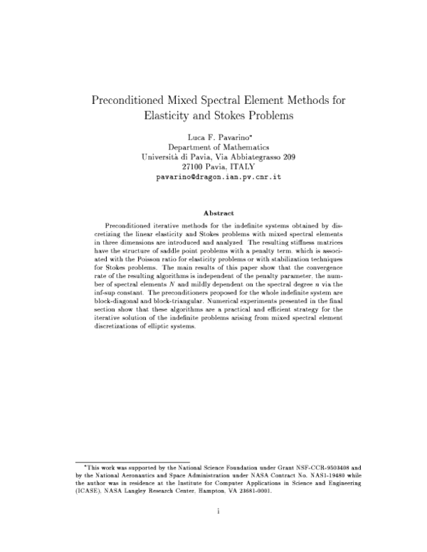 (PDF) Preconditioned Mixed Spectral Element Methods for Elasticity and ...