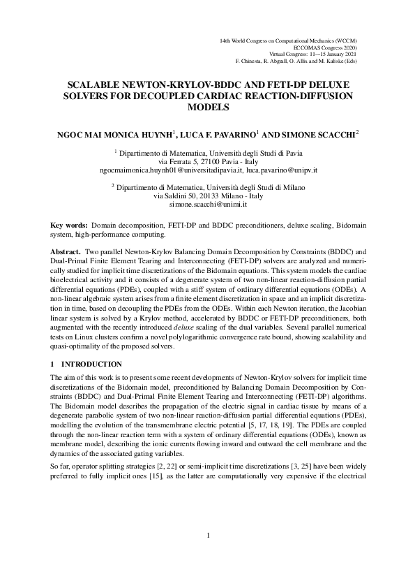 (PDF) Newton-Krylov Solvers for Cardiac Models