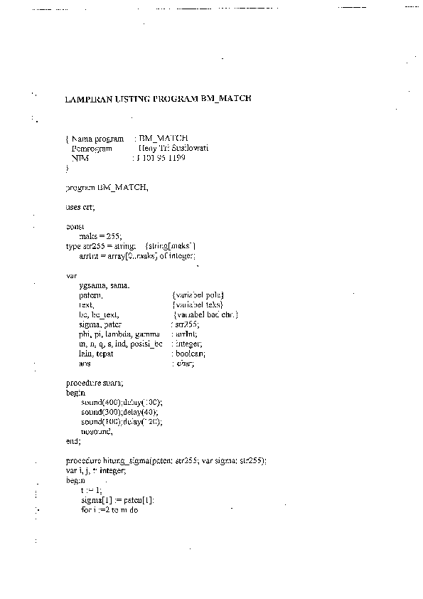 (PDF) Pencocokan String Dengan Menggunakan Algoritma Boyer-Moore