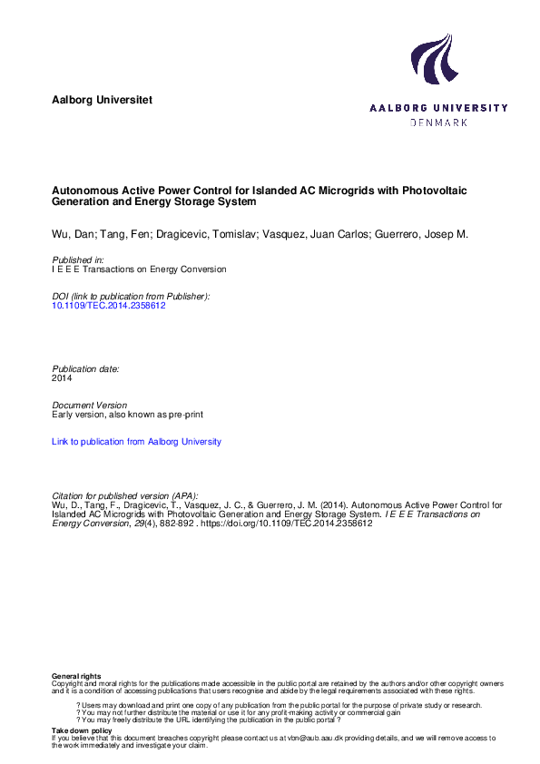 (PDF) Autonomous Active Power Control for Islanded AC Microgrids With Photovoltaic Generation ...