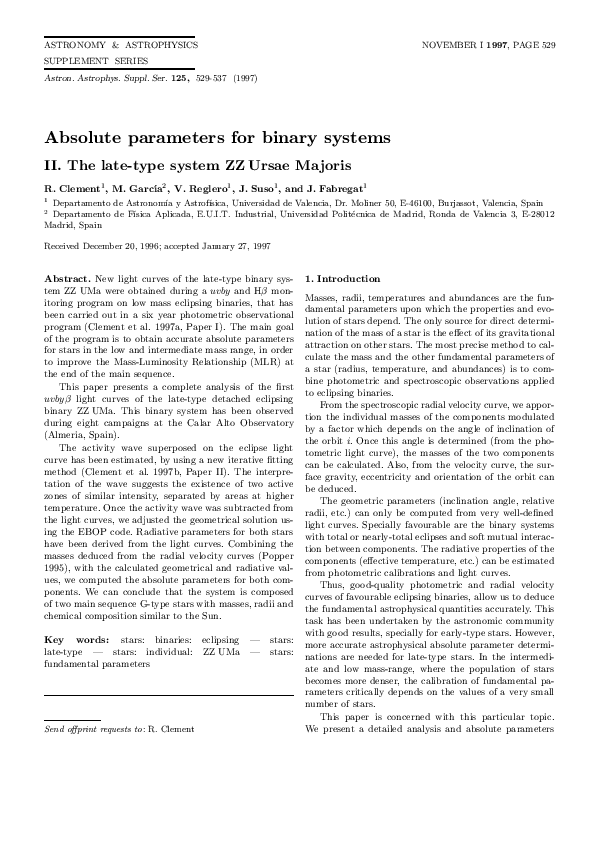 (PDF) Absolute parameters for binary systems