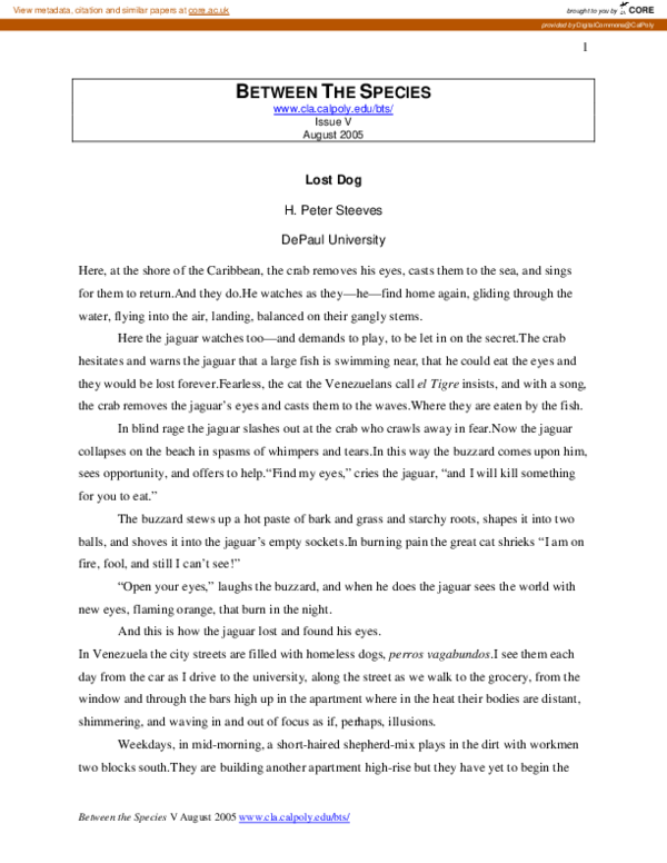 (PDF) Lost Dog | Howard Steeves - Academia.edu