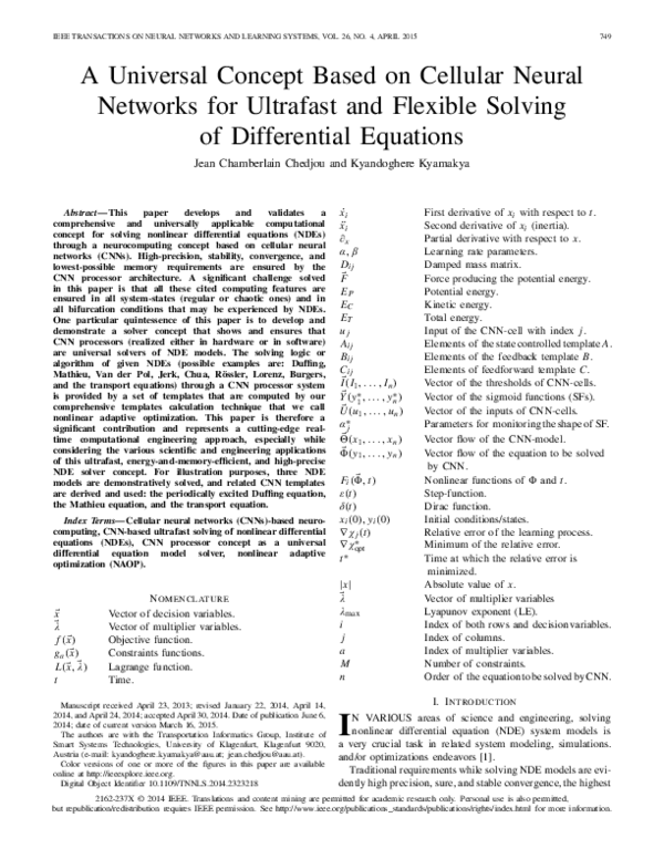 (PDF) A Universal Concept Based on Cellular Neural Networks for ...