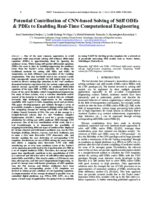 (PDF) Potential contribution of CNN-based solving of stiff ODEs & PDEs ...