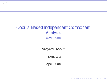 (PDF) Copula based independent component analysis