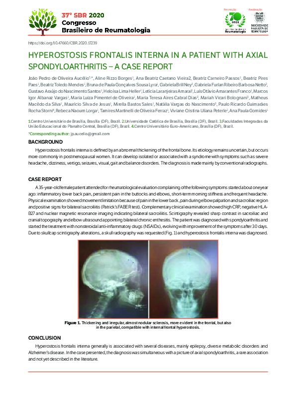 (PDF) Hyperostosis Frontalis Interna in a Patient with Axial ...