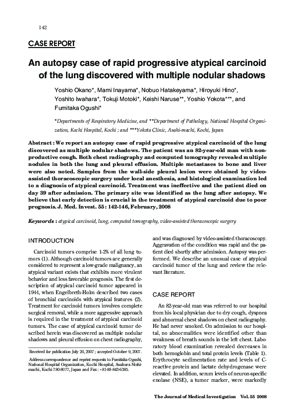 (PDF) An autopsy case of rapid progressive atypical carcinoid of the ...