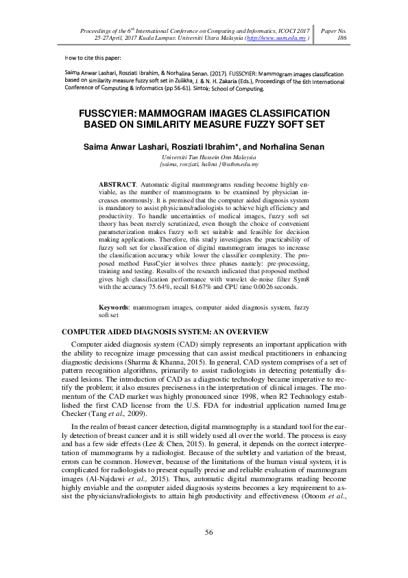 (PDF) FussCyier: Mamogram images classification based on similarity measure fuzzy soft set
