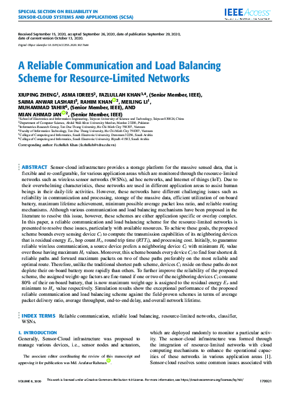 (PDF) A Reliable Communication and Load Balancing Scheme for Resource ...