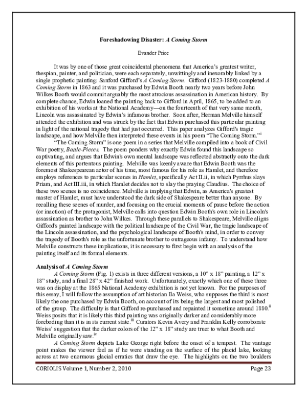 (PDF) Foreshadowing Disaster: A Coming Storm