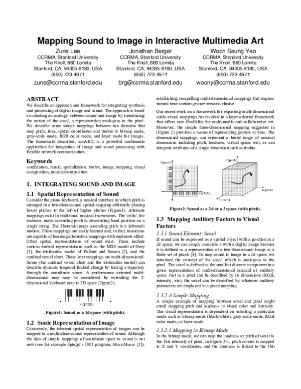 (PDF) Mapping Sound to Image in Interactive Multimedia Art