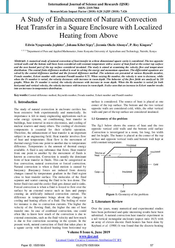 (PDF) A Study of Enhancement of Natural Convection Heat Transfer in a Square Enclosure with ...