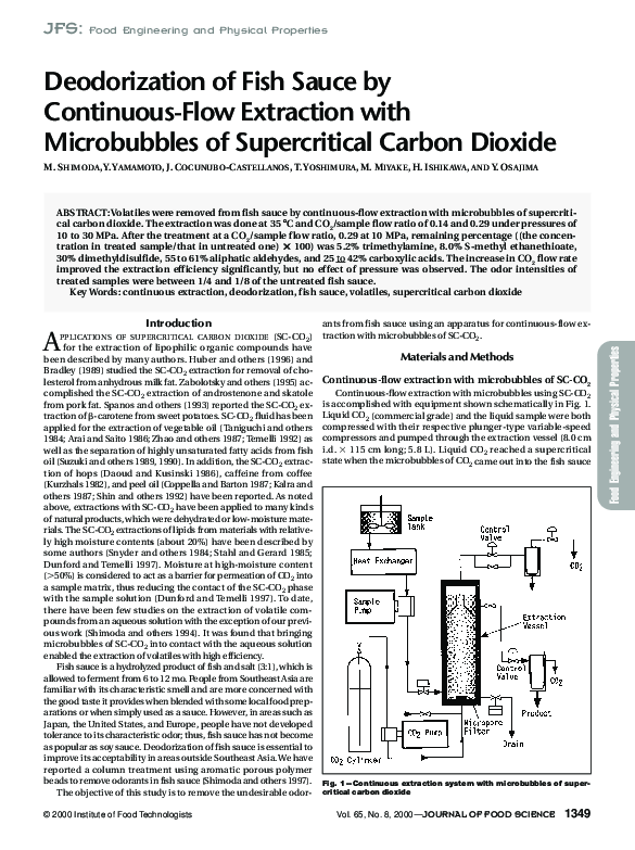 (PDF) Deodorization of Fish Sauce by Continuous-Flow Extraction with ...