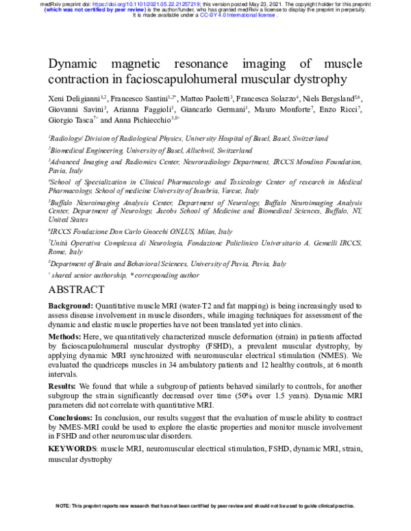 (PDF) Dynamic magnetic resonance imaging of muscle contraction in ...
