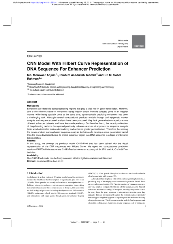 (PDF) CNN Model With Hilbert Curve Representation of DNA Sequence For Enhancer Prediction ...
