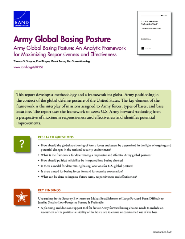 (PDF) Army Global Basing Posture: An Analytic Framework for Maximizing ...