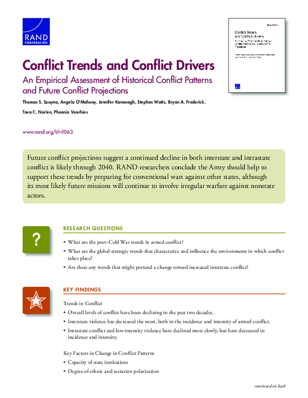 (PDF) Conflict Trends and Conflict Drivers: An Empirical Assessment of ...