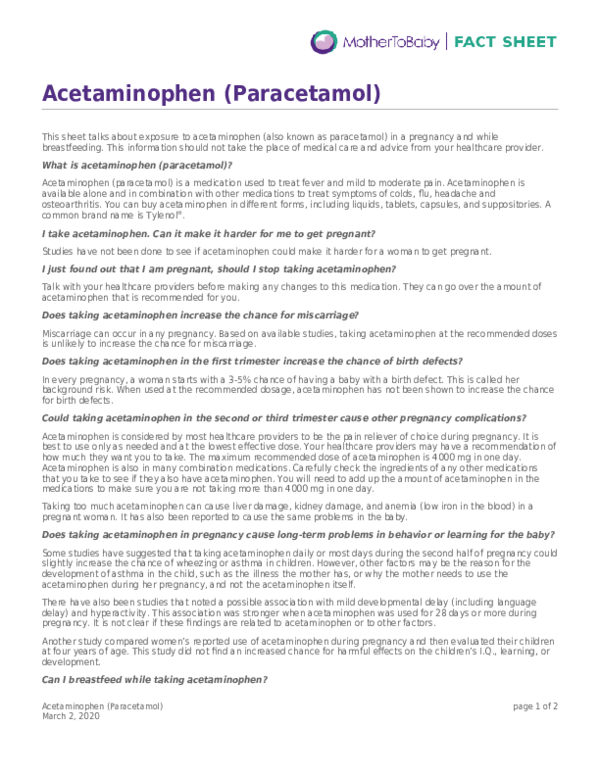 (PDF) Acetaminophen (Paracetamol) | Mary Mihalyo - Academia.edu