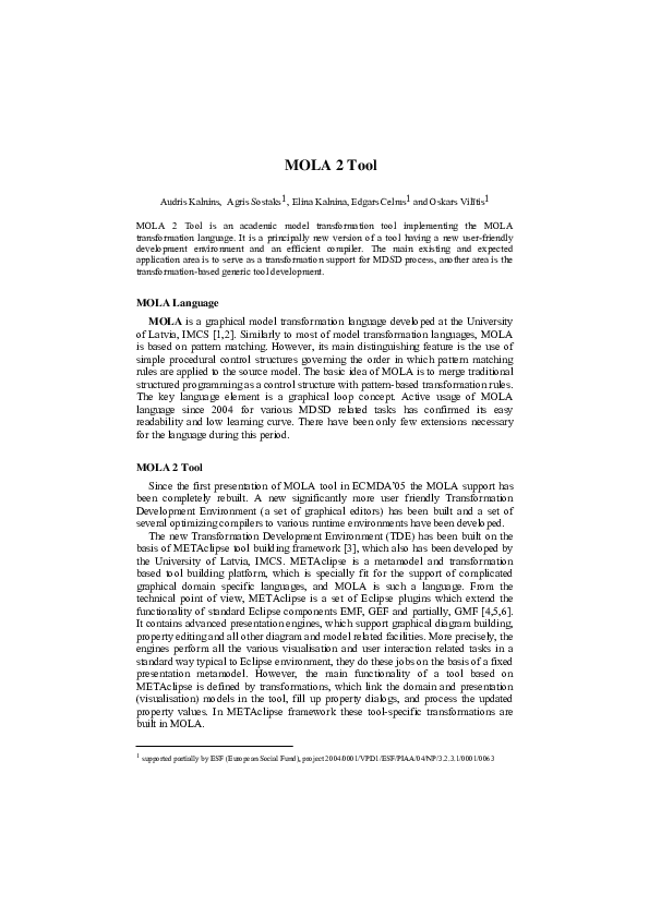 (PDF) MOLA 2 Tool