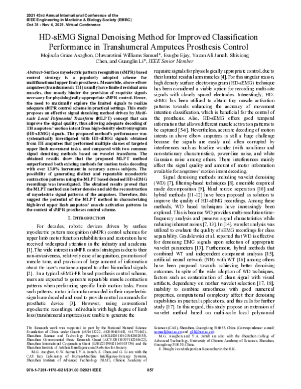 (PDF) HD-sEMG Signal Denoising Method for Improved Classification Performance in Transhumeral ...