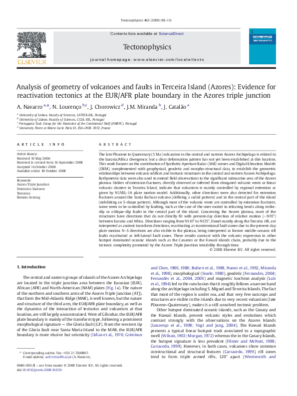 (PDF) Analysis of geometry of volcanoes and faults in Terceira Island ...