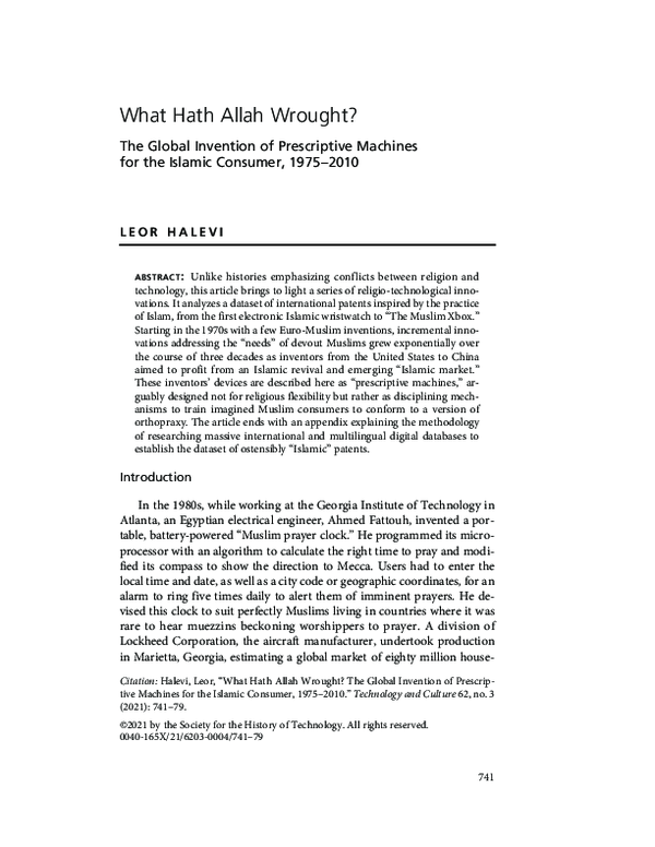 (PDF) What Hath Allah Wrought? Global Invention of Prescriptive ...