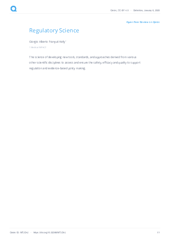 (PDF) Regulatory Science