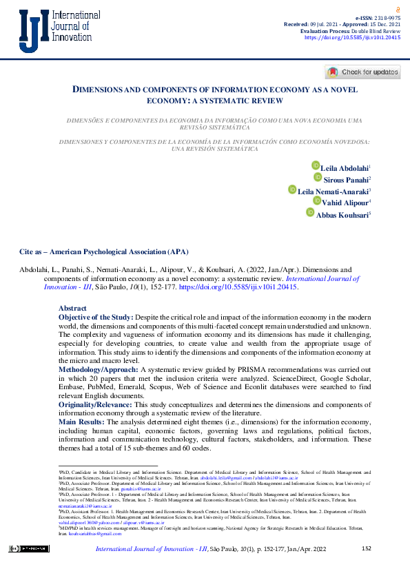 (PDF) Dimensions and components of information economy as a novel ...
