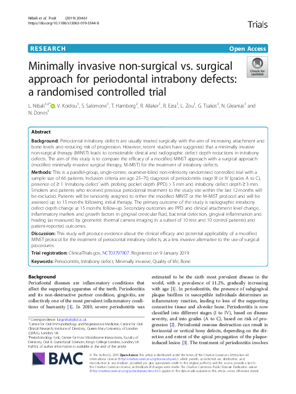 (PDF) Minimally-Invasive Non-Surgical vs. Surgical Approach for ...