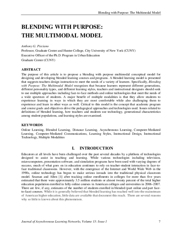 (PDF) Blending with Purpose: The Multimodal Model