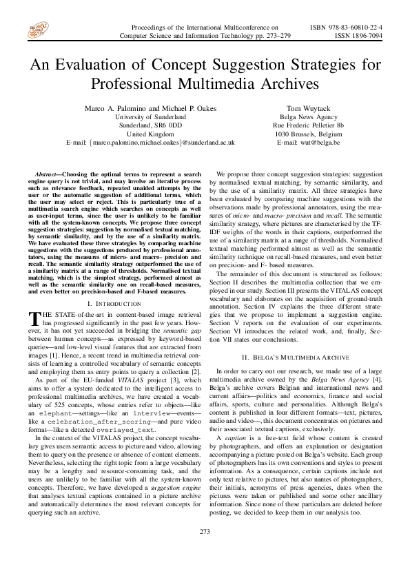 (PDF) An evaluation of concept suggestion strategies for professional ...
