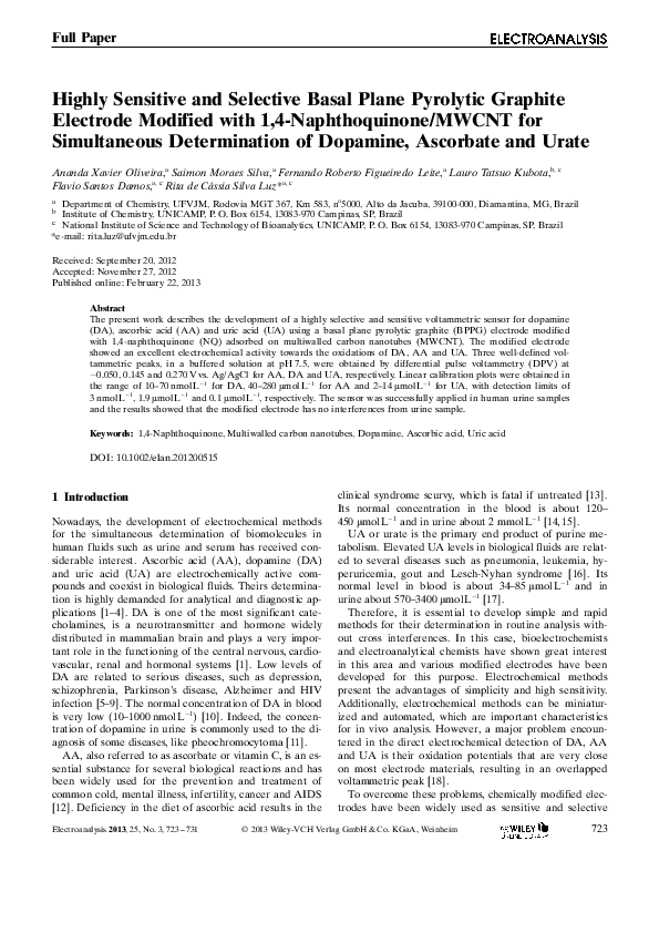 (PDF) Highly Sensitive and Selective Basal Plane Pyrolytic Graphite ... (PDF) Highly Sensitive and Selective Basal Plane Pyrolytic Graphite ...