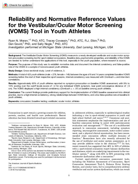 (PDF) Reliability and Normative Reference Values for the Vestibular ...