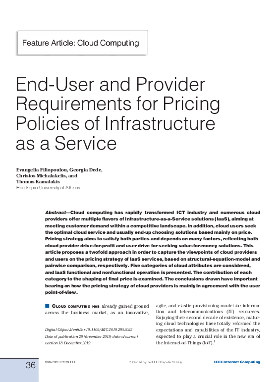 (PDF) End-User and Provider Requirements for Pricing Policies of ...