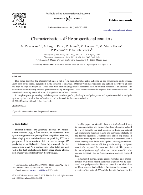 (PDF) Characterisation of proportional counters