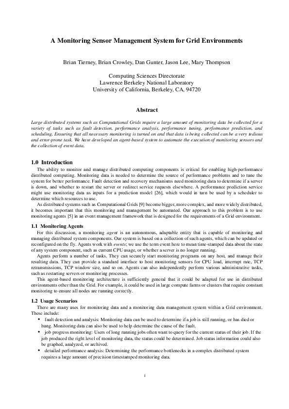 (PDF) A monitoring sensor management system for grid environments | Brian Brian - Academia.edu