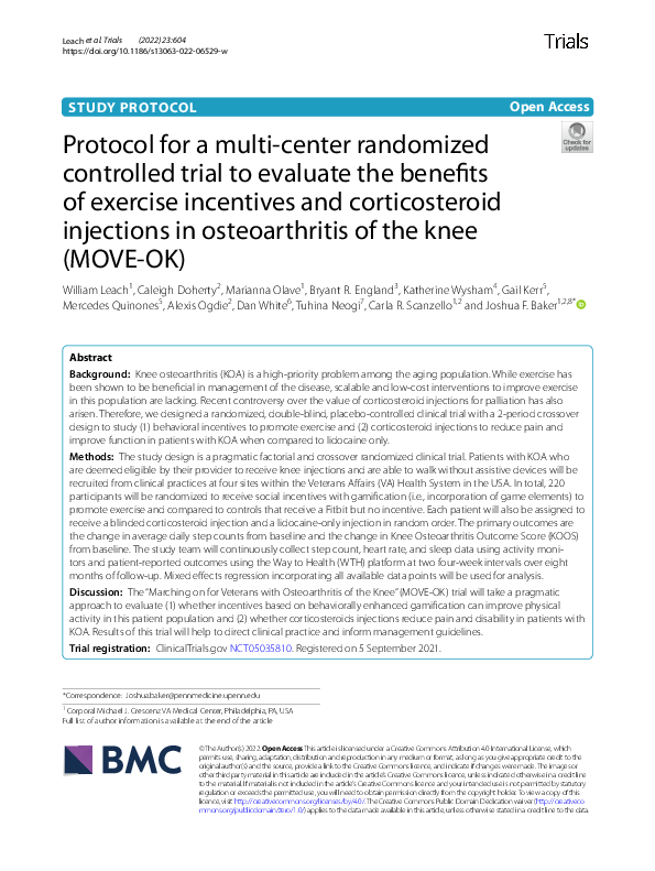 (PDF) Protocol for a multi-center randomized controlled trial to ...