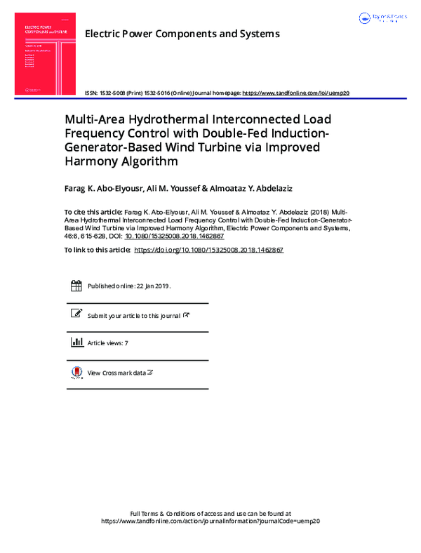 Pdf Multi Area Hydrothermal Interconnected Load Frequency Control