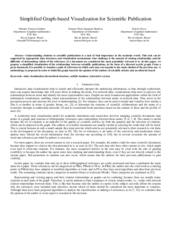 (PDF) Simplified Graph-based Visualization for Scientific Publication