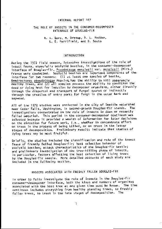 Pdf The Role Of Insects In The Consumer Decomposer Interface Of Douglas Fir Roy Hedden 