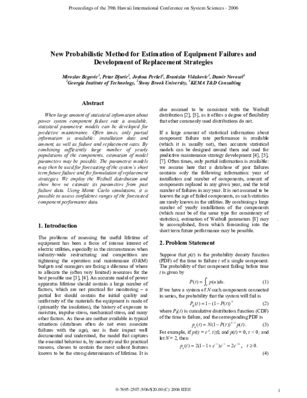(PDF) New Probabilistic Method for Estimation of Equipment Failures and Development of ...
