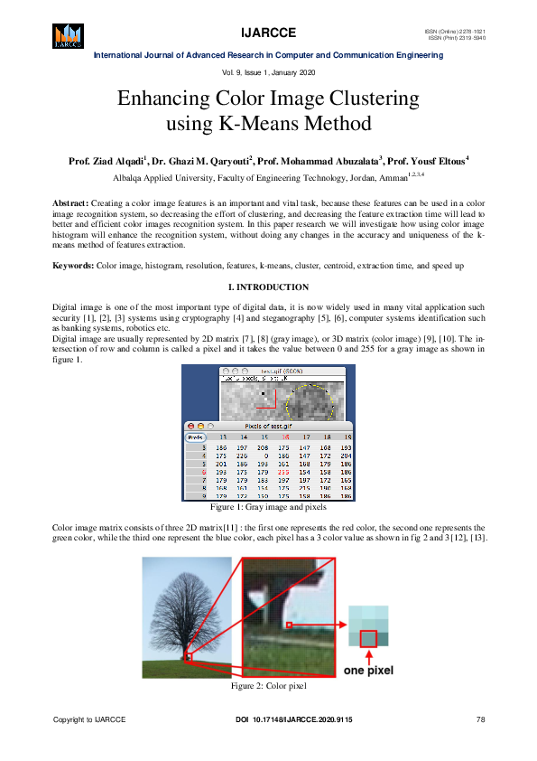 (PDF) Enhancing Color Image Clustering using K-Means Method