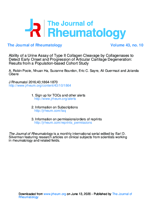 (PDF) Ability of a Urine Assay of Type II Collagen Cleavage by ...