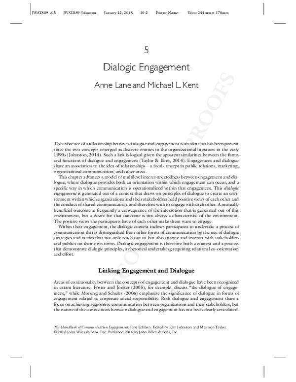 Pdf Chapter 5 Dialogic Engagement 