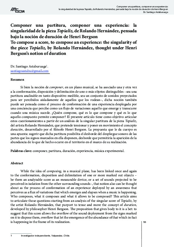 (PDF) Componer una partitura, componer una experiencia: la singularidad ...