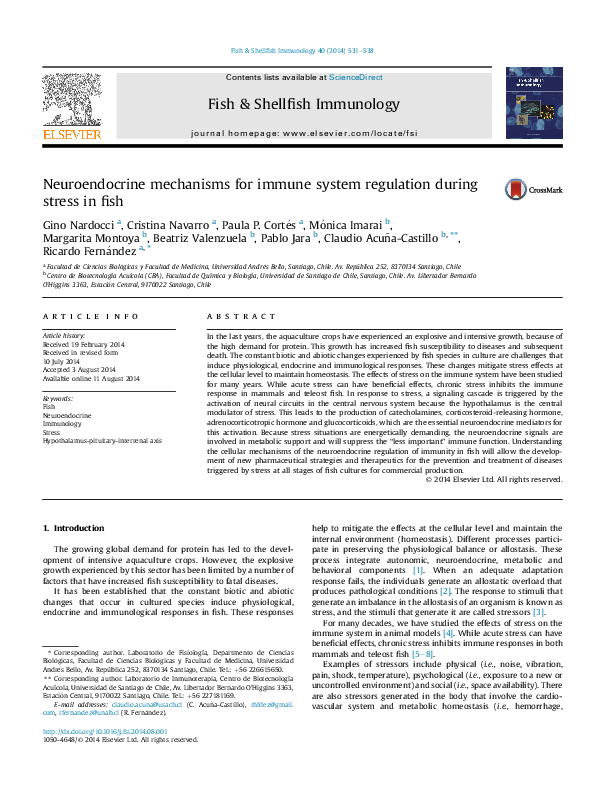 (PDF) Neuroendocrine mechanisms for immune system regulation during stress in fish