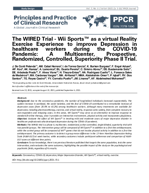 (PDF) The WIRED Trial - Wii Sports™ as a virtual Reality Exercise ...