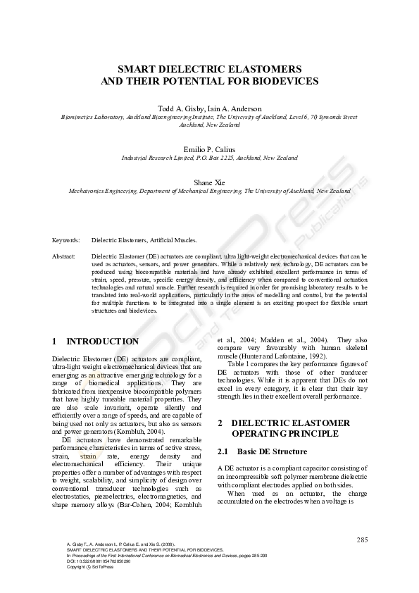 (PDF) Smart Dielectric Elastomers and Their Potential for Biodevices