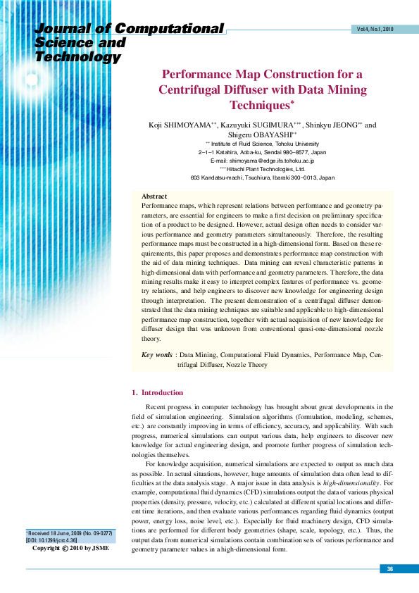 (PDF) Performance Map Construction for a Centrifugal Diffuser with Data ...