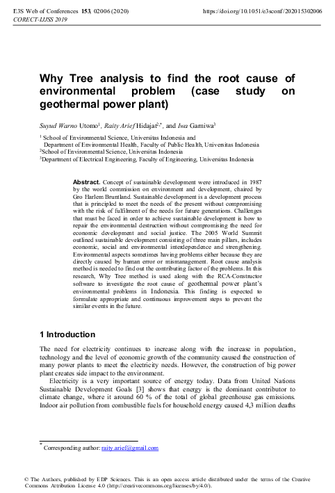(PDF) Why Tree analysis to find the root cause of environmental problem ...